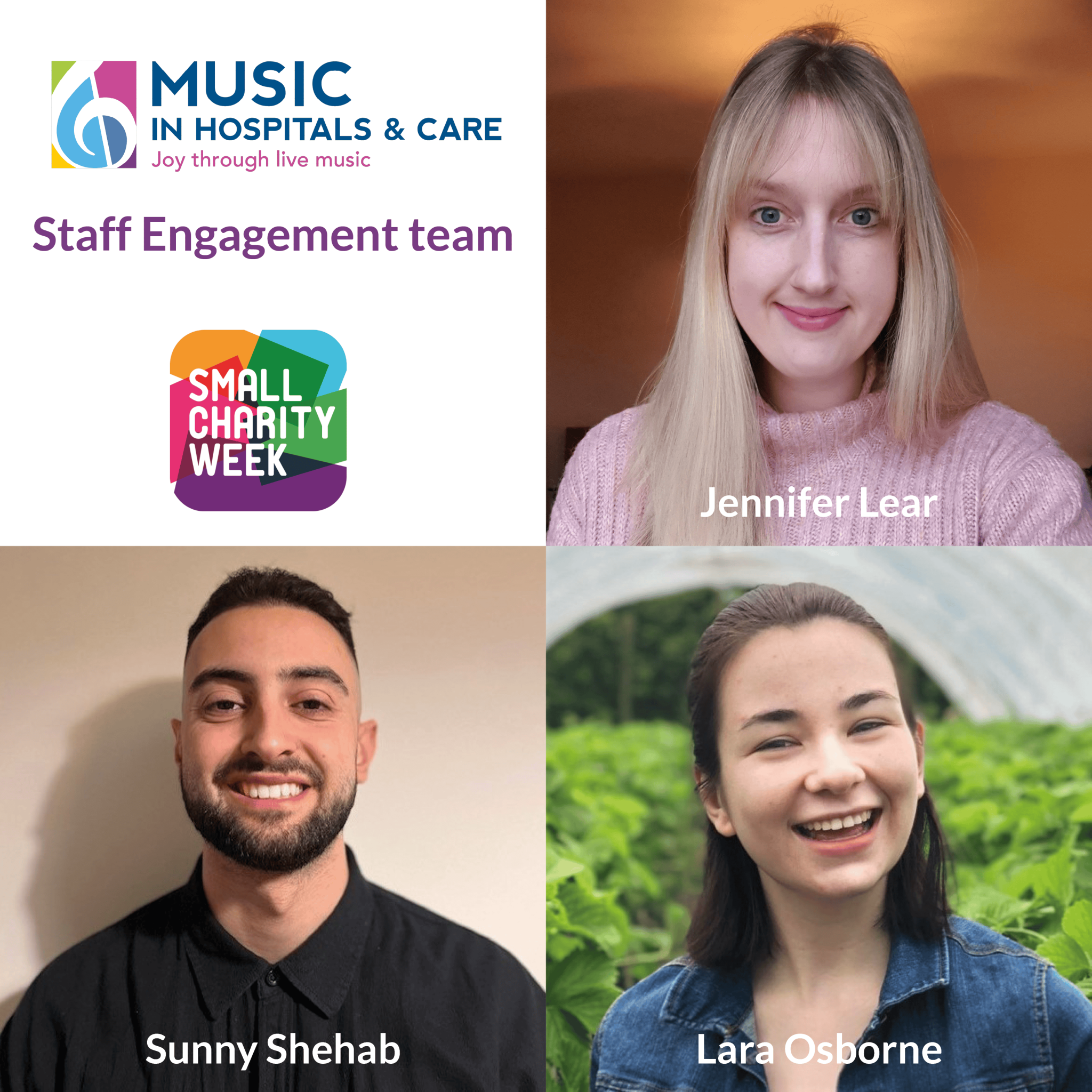#SmallCharityWeek - Staff Engagement Team - Music in Hospitals & Care